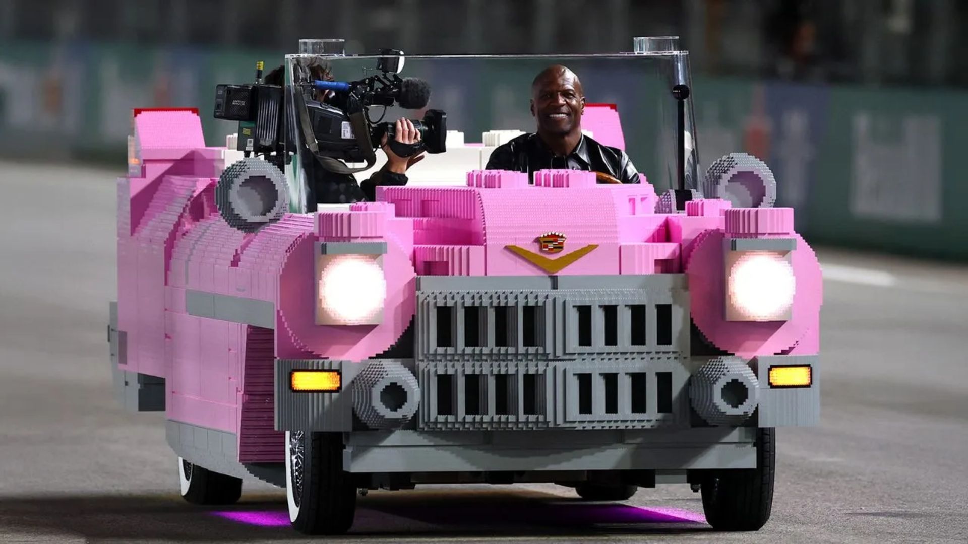 Terry Crews Driving a Full-Size Lego Pink Cadillac Might Be the Best ...